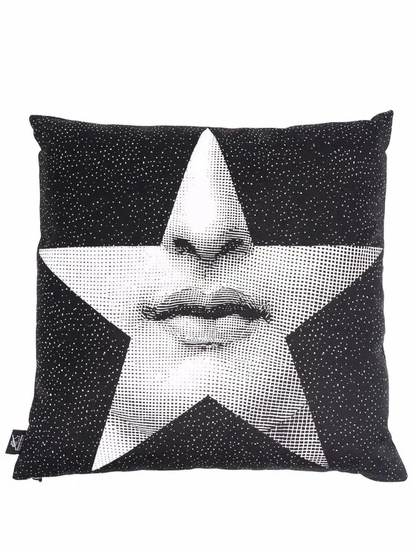 FORNASETTI Star Face Print Cushion - Black