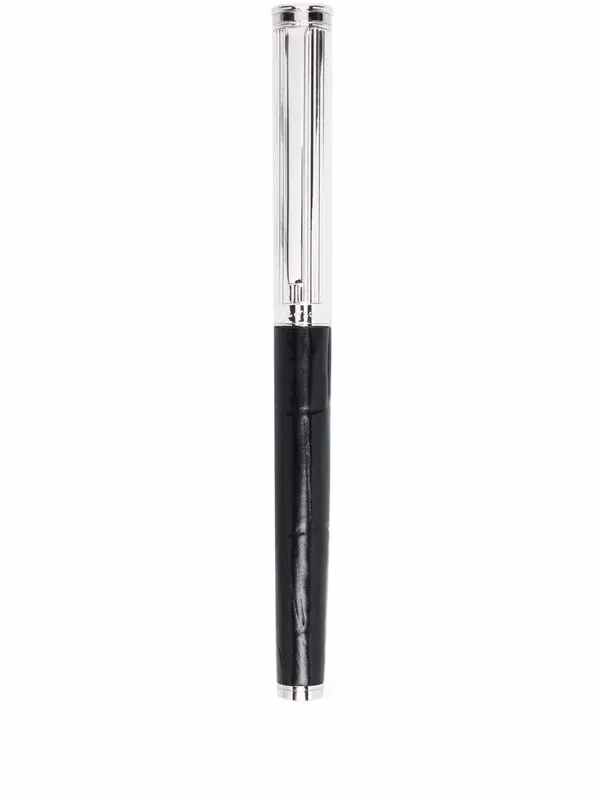 ASPINAL OF LONDON Crocodile-effect Rollerball Pen - Black