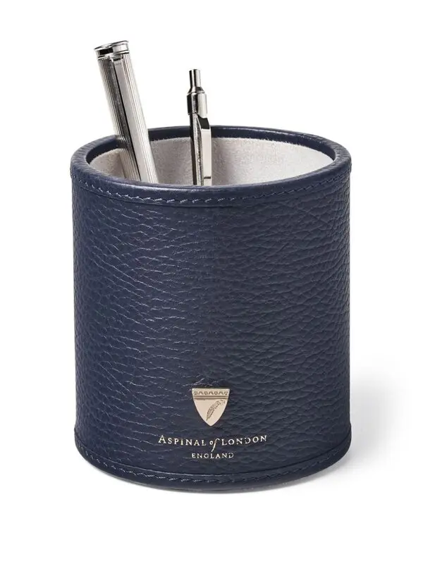 ASPINAL OF LONDON Grained Leather Pen Pot