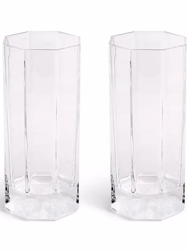 Versace Medusa Lumiere Long Drink Glasses - White