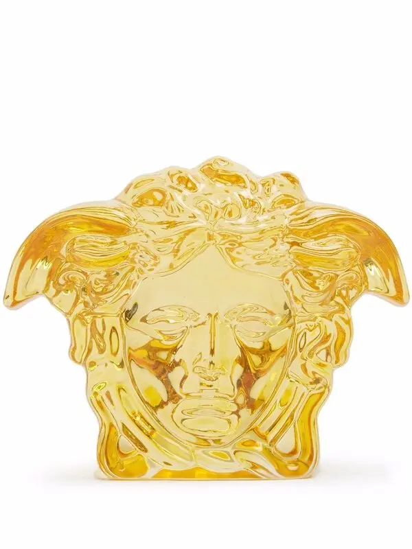 Versace Medusa Lumiere Crystal Paperweight - Yellow