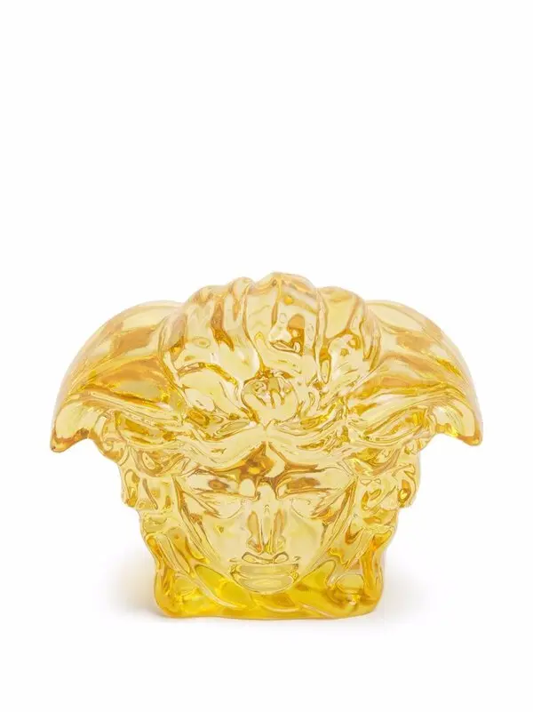Versace Medusa Lumiere Crystal Paperweight - Yellow