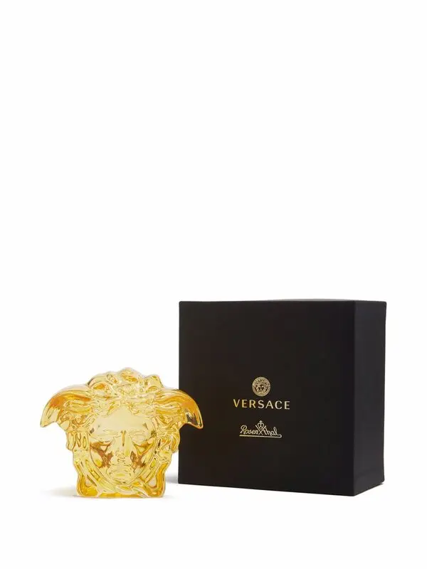 Versace Medusa Lumiere Crystal Paperweight - Yellow