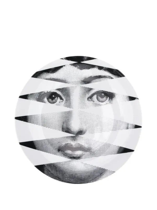 FORNASETTI Lina Cavalieri-print Wall Plate - White