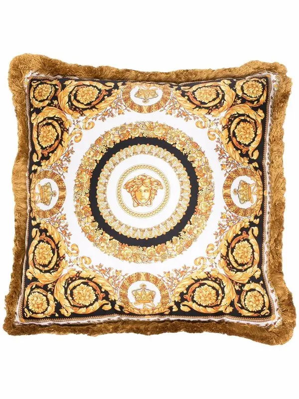 Versace Crete De Fleur Cushion - Yellow