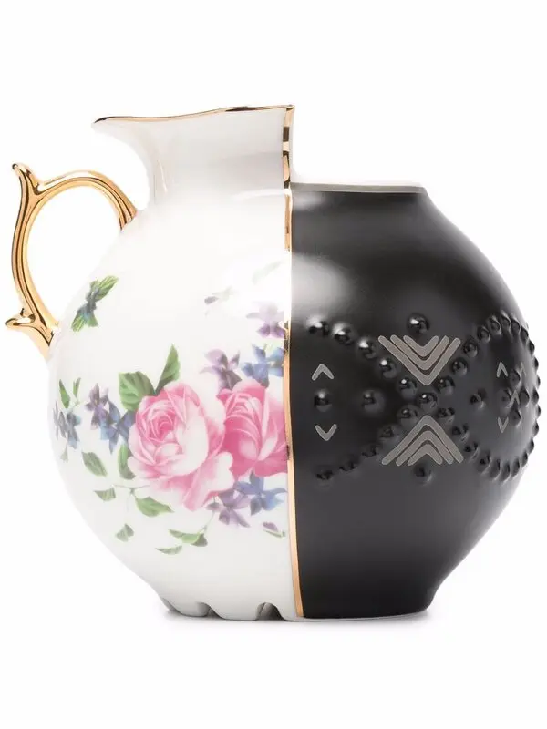 SELETTI Hybird Print Vase - Black