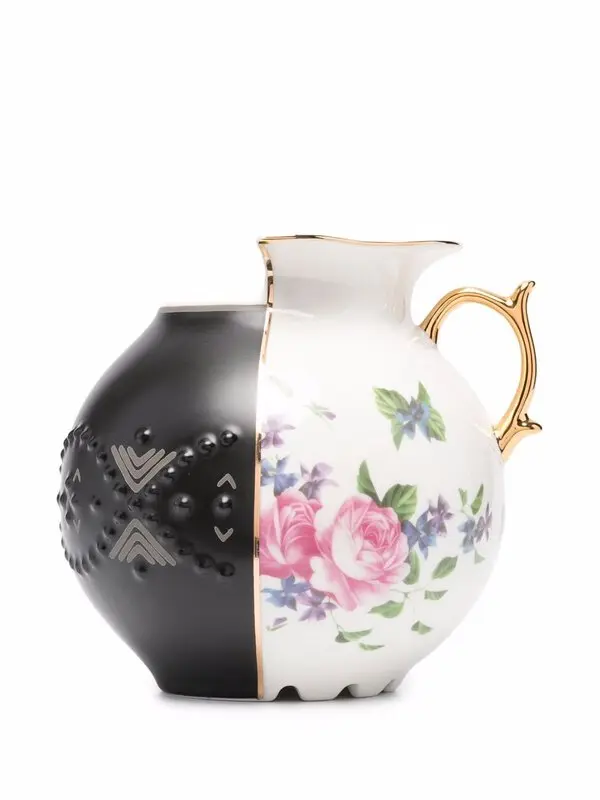 SELETTI Hybird Print Vase - Black