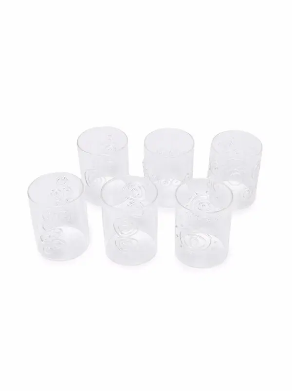 10 CORSO COMO Swirl-detail Set Of 6 Glasses - White