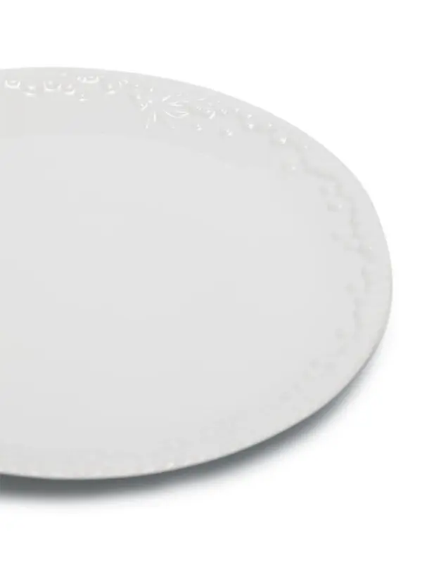 L'Objet Haas Mojave Embossed Porcelain Dessert Plate - White