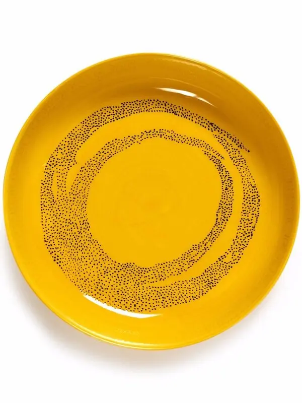 SERAX Feast Swirl-dots High Plate - Yellow