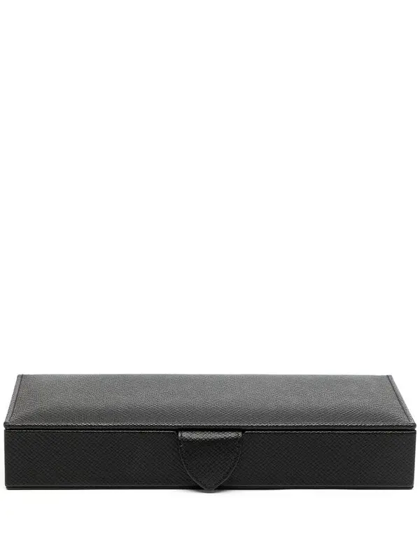 Smythson Panama Cufflink Case - Black