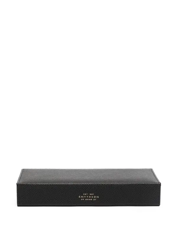 Smythson Panama Cufflink Case - Black