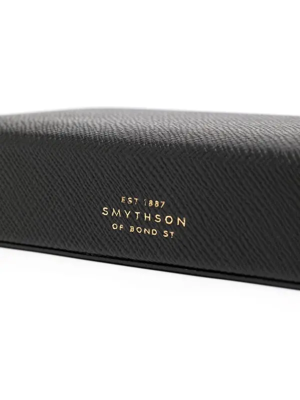 Smythson Panama Cufflink Case - Black