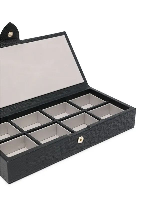 Smythson Panama Cufflink Box - Blue