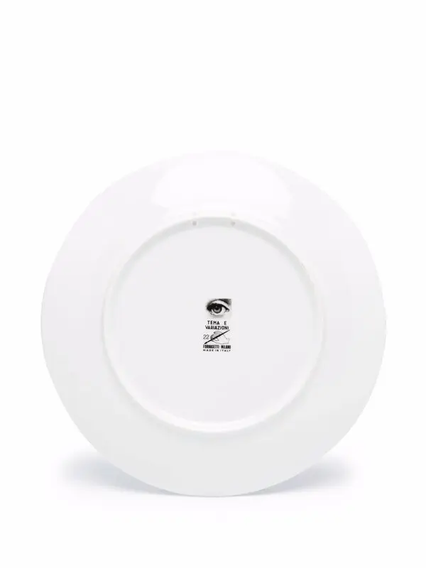 FORNASETTI Graphic-print Porcelain Wall Plate