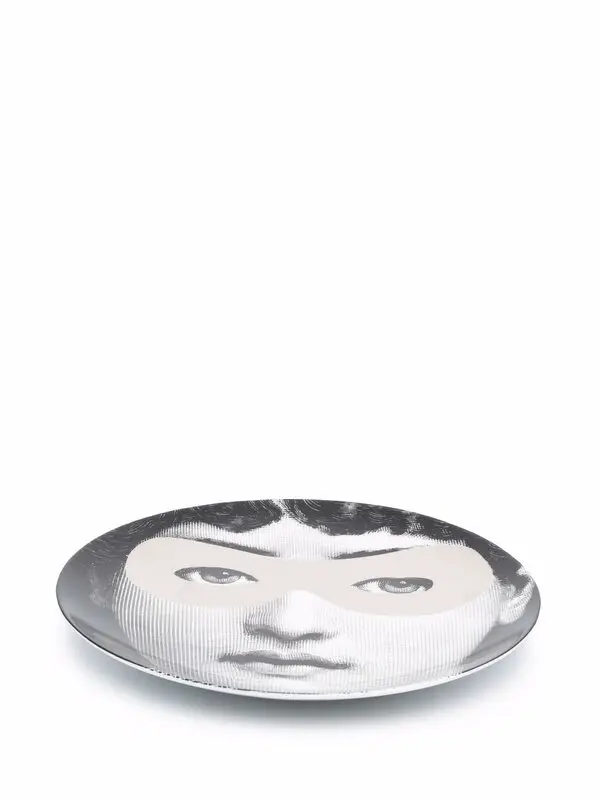 FORNASETTI Graphic-print Porcelain Wall Plate - Black