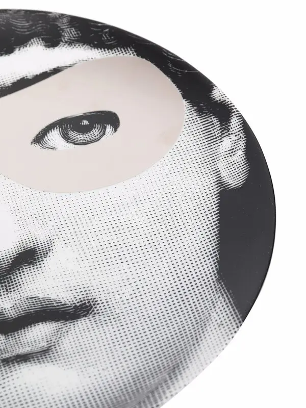 FORNASETTI Graphic-print Porcelain Wall Plate - Black