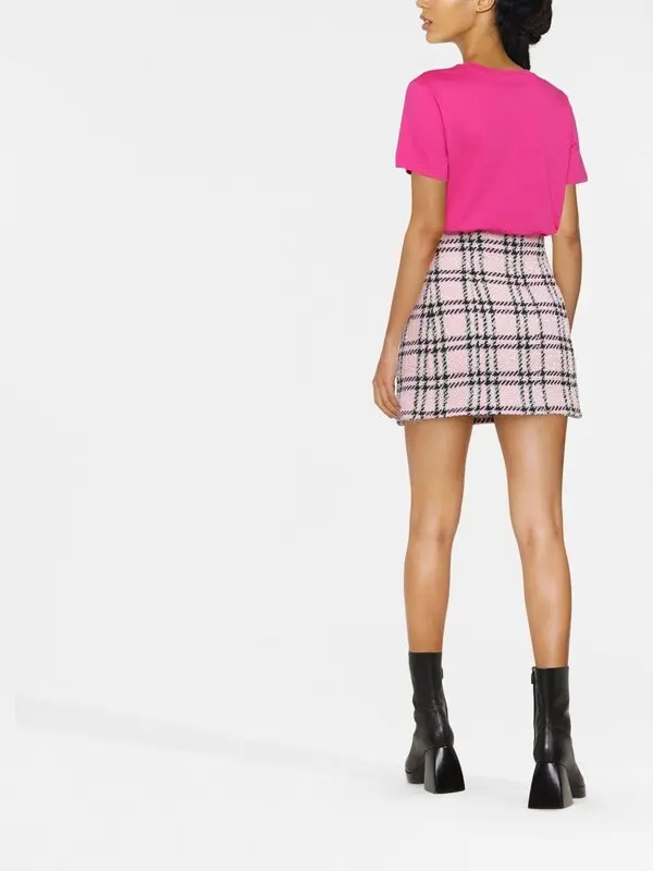 Moschino Flocked-teddy Logo T-shirt - Pink