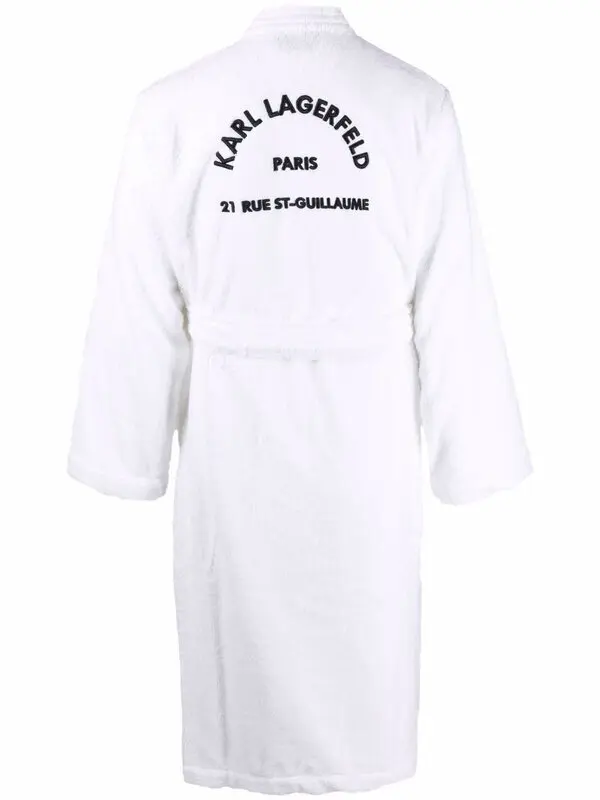 Karl Lagerfeld Logo-print Towelling Robe - White