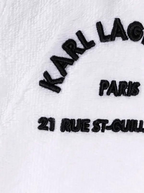 Karl Lagerfeld Logo-print Towelling Robe - White