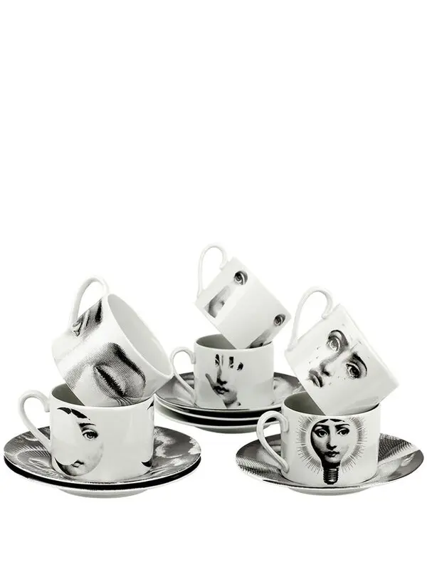 FORNASETTI Occhiolino 12-piece Tea Set - White