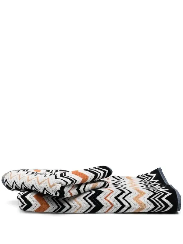Missoni Bernard Zigzag-pattern Towels - Black