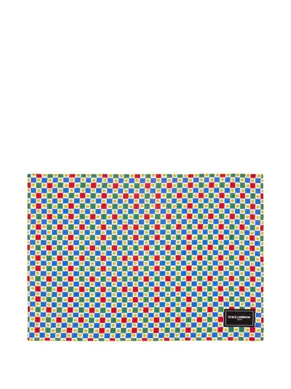 Dolce & Gabbana Carretto-print Placemat And Napkin Set - Multicolour