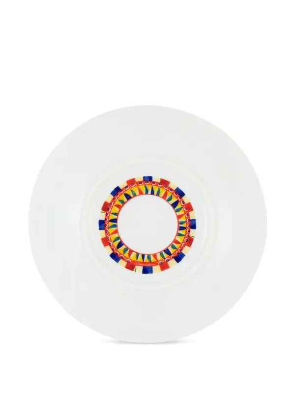 Dolce & Gabbana Carretto-print Porcelain Soup Plates - Orange