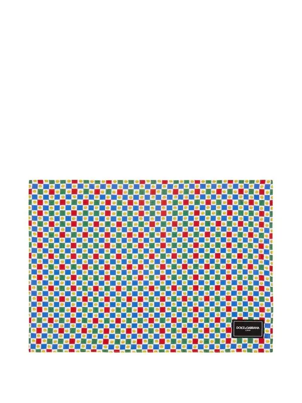 Dolce & Gabbana Carretto-print Placemat And Napkin Set - Red