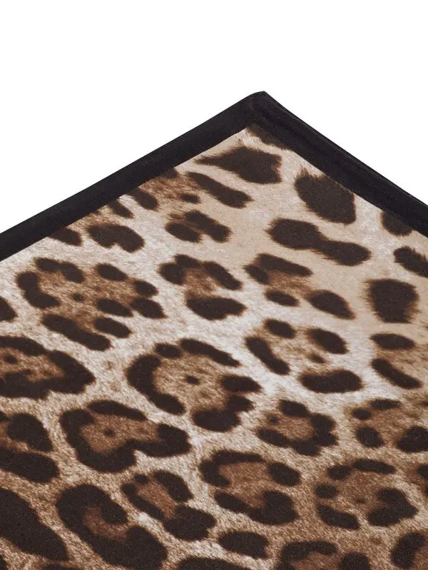 Dolce & Gabbana Leopard-print Placemat And Napkin Set - Brown
