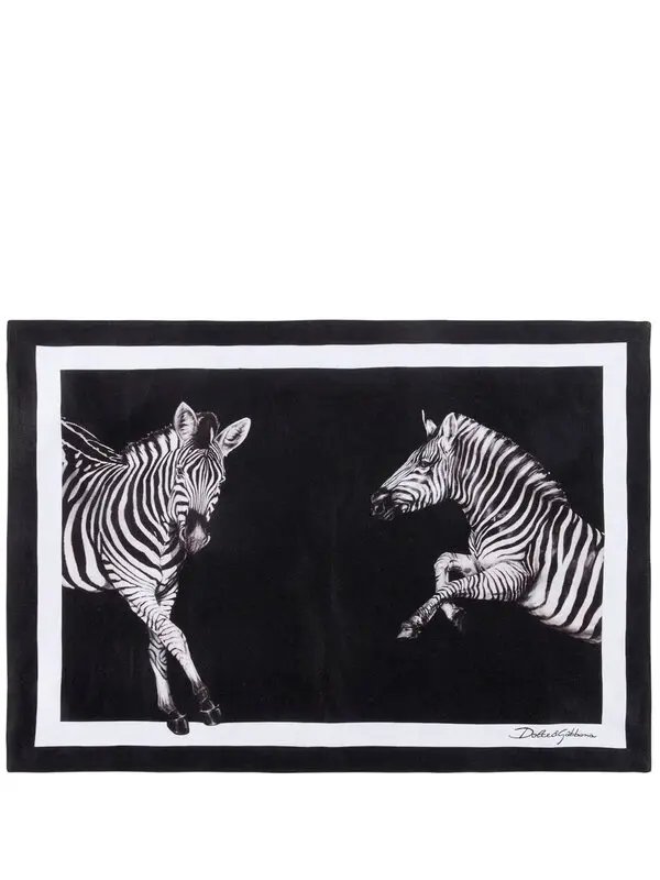 Dolce & Gabbana Zebra Placemat-napkin Set - Black