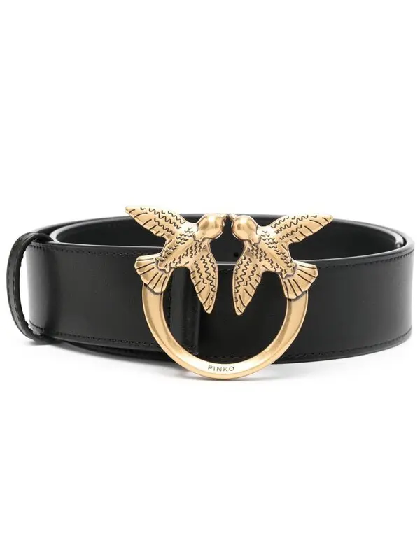 Pinko Love Leather Belt - Black