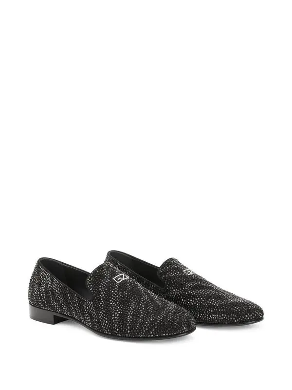 GIUSEPPE ZANOTTI Crystal-embellished Loafers - Black
