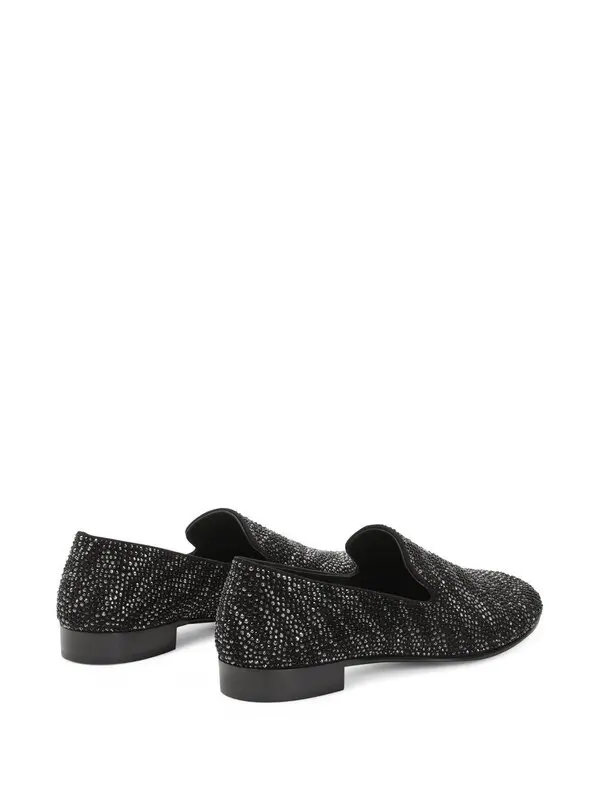 GIUSEPPE ZANOTTI Crystal-embellished Loafers - Black
