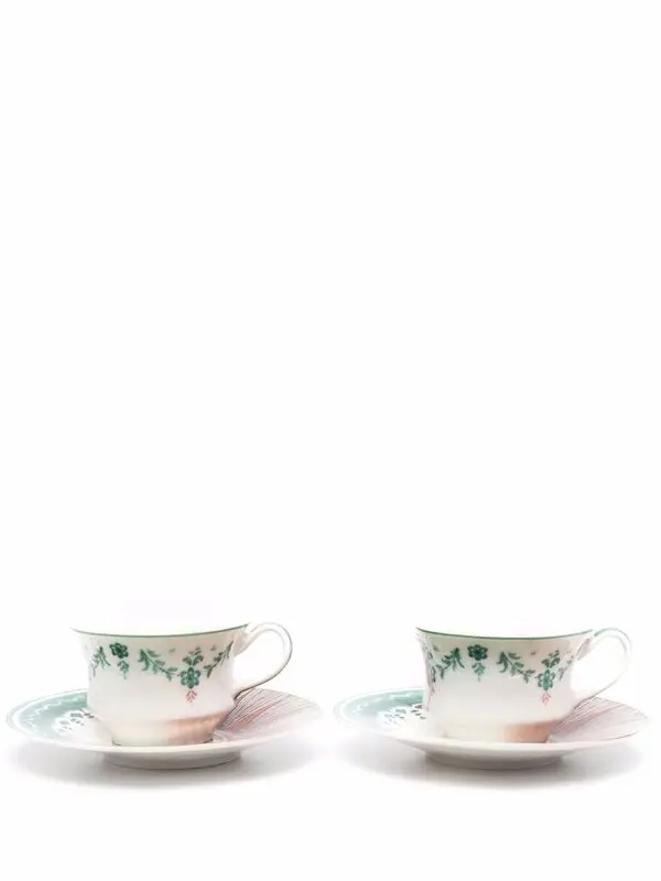 SELETTI Hybrid Contrast-print Tea Cup Set