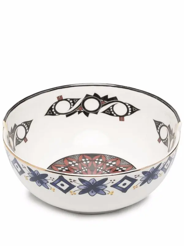 SELETTI Hybrid Contrast-print Bowl - White