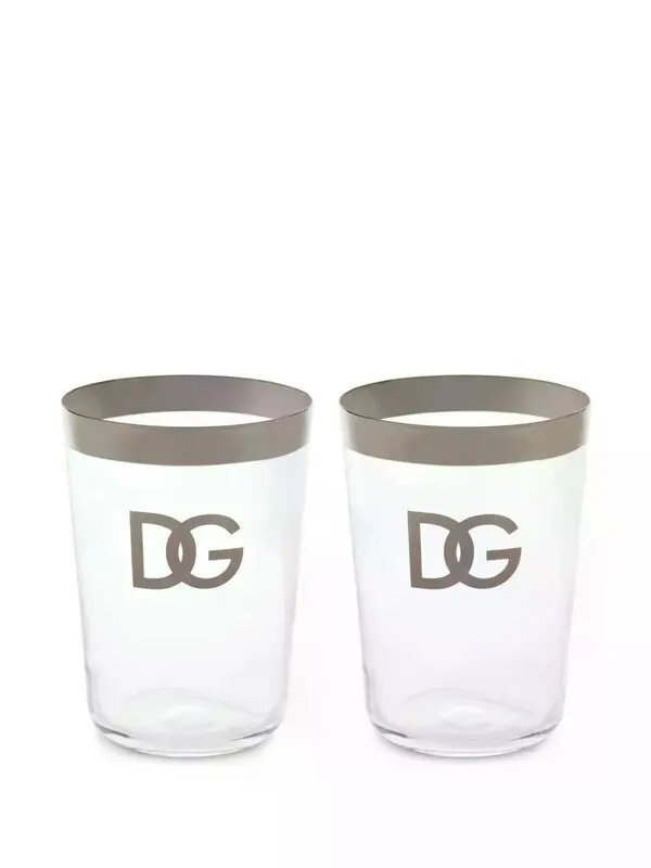 Dolce & Gabbana Logo-print Drinking Glasses - White