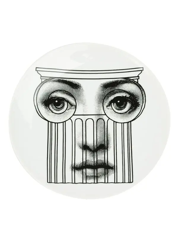 FORNASETTI Face Print Plate - Black