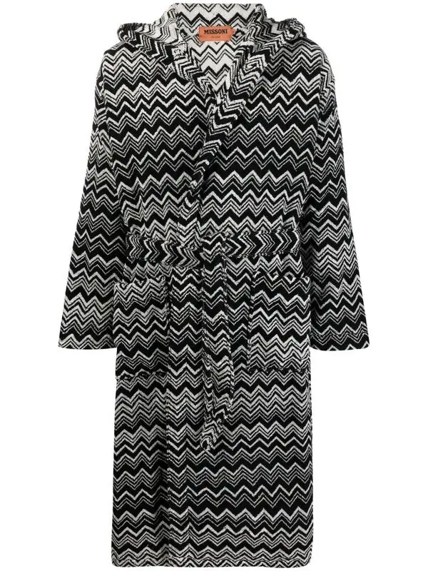 Missoni Zigzag-pattern Bath Robe - Black