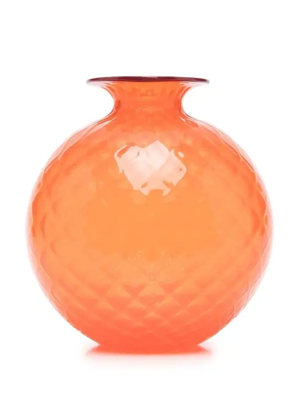 VENINI Diamond-embossed Rounded Glass Vase