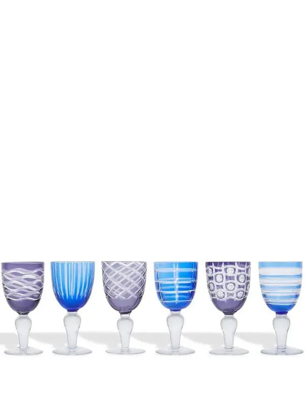 POLSPOTTEN Cobalt Wine Glasses - Blue