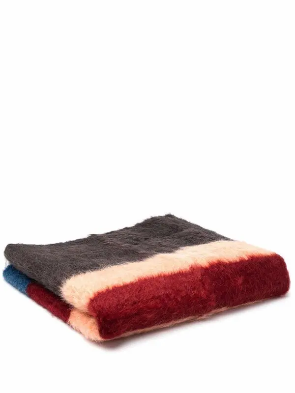 Colville Striped Mohair Rug - Red
