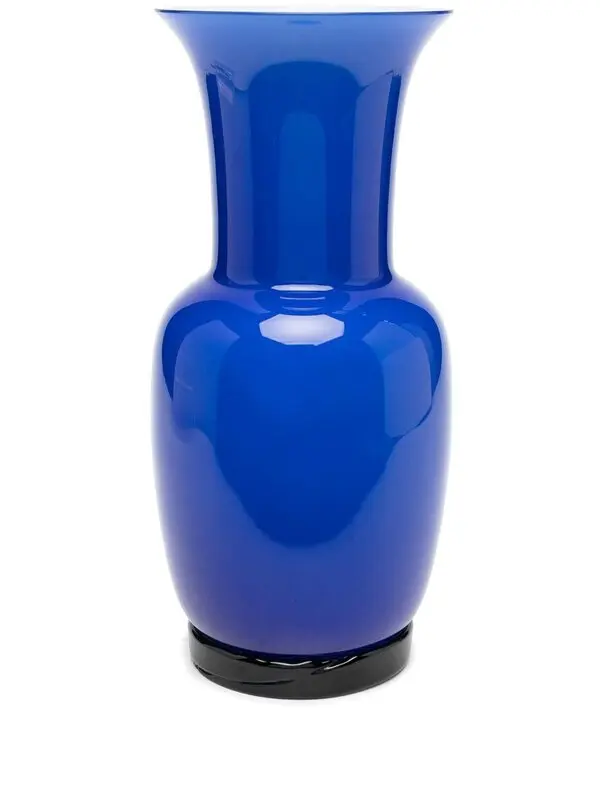 VENINI Satin Glass Vase - Blue