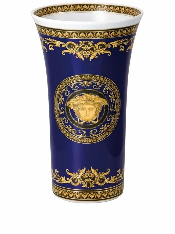Versace Medusa Head Motif Vase - Blue
