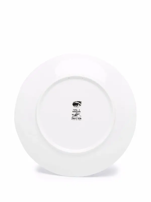 FORNASETTI Graphic-print Porcelain Wall Plate