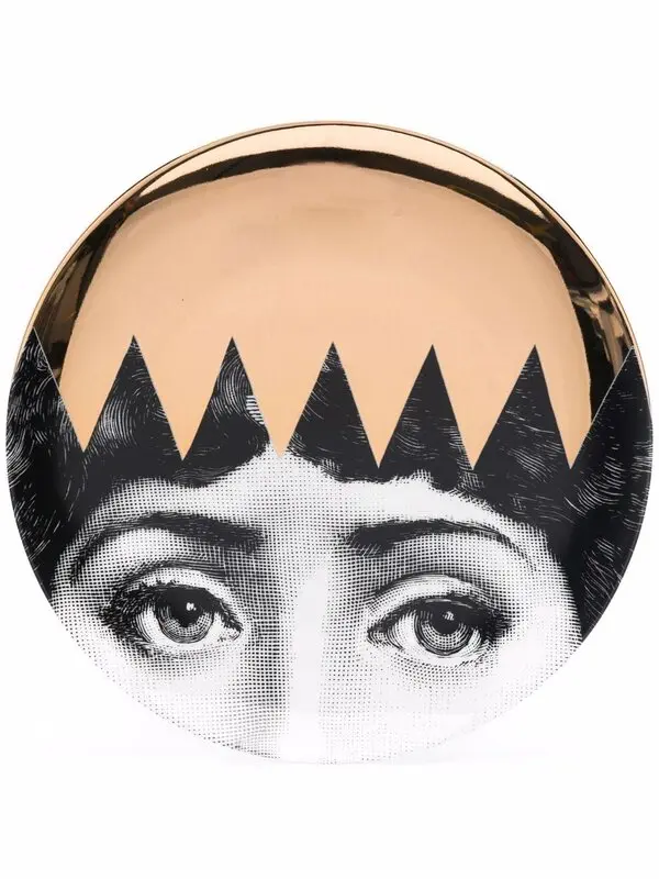 FORNASETTI Face Print Plate - Black