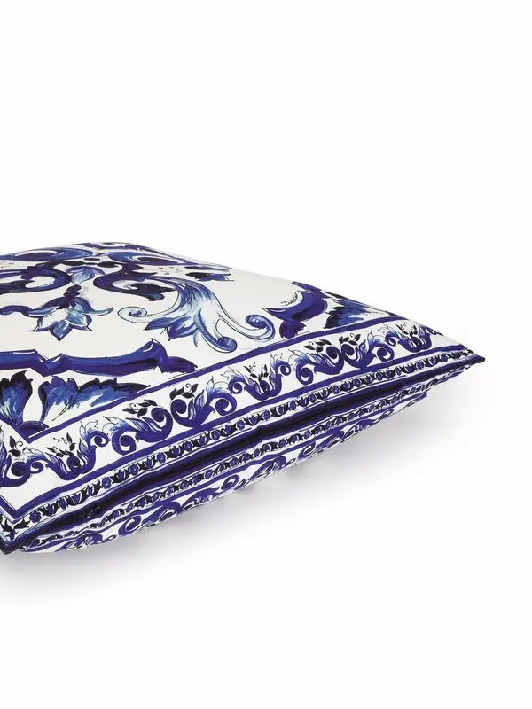 Dolce & Gabbana Large Blu Mediterraneo-print Canvas Cushion