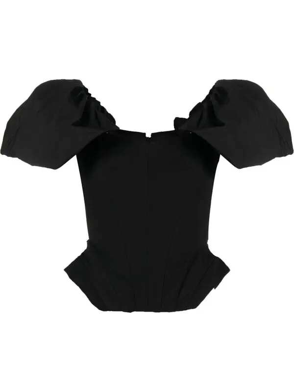 V:PM ATELIER Puff-sleeve Corset Top