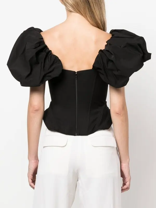 V:PM ATELIER Puff-sleeve Corset Top