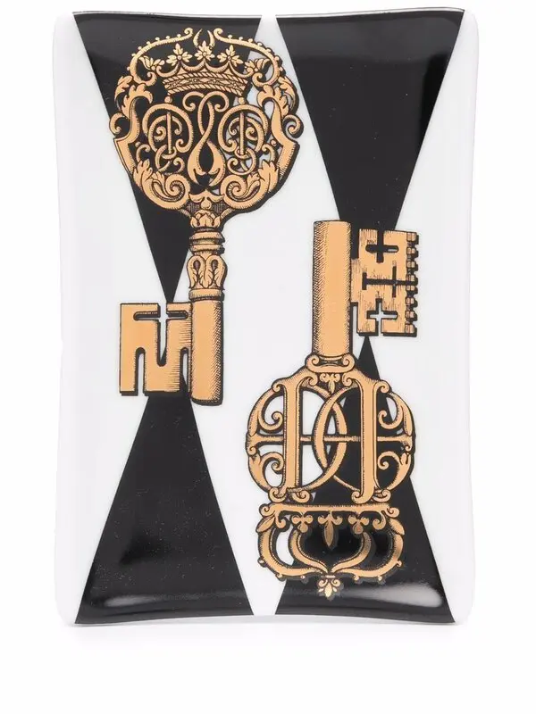 FORNASETTI Chiavi Valet Tray - Black